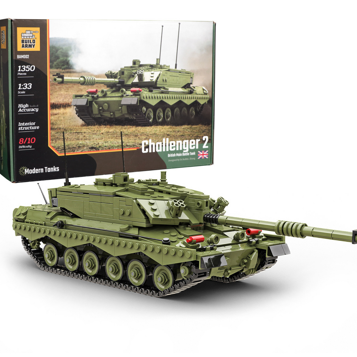 Build Army Challenger 2 Main Battle Tank 1:33 Scale 1350 Pieces BAM002 ...