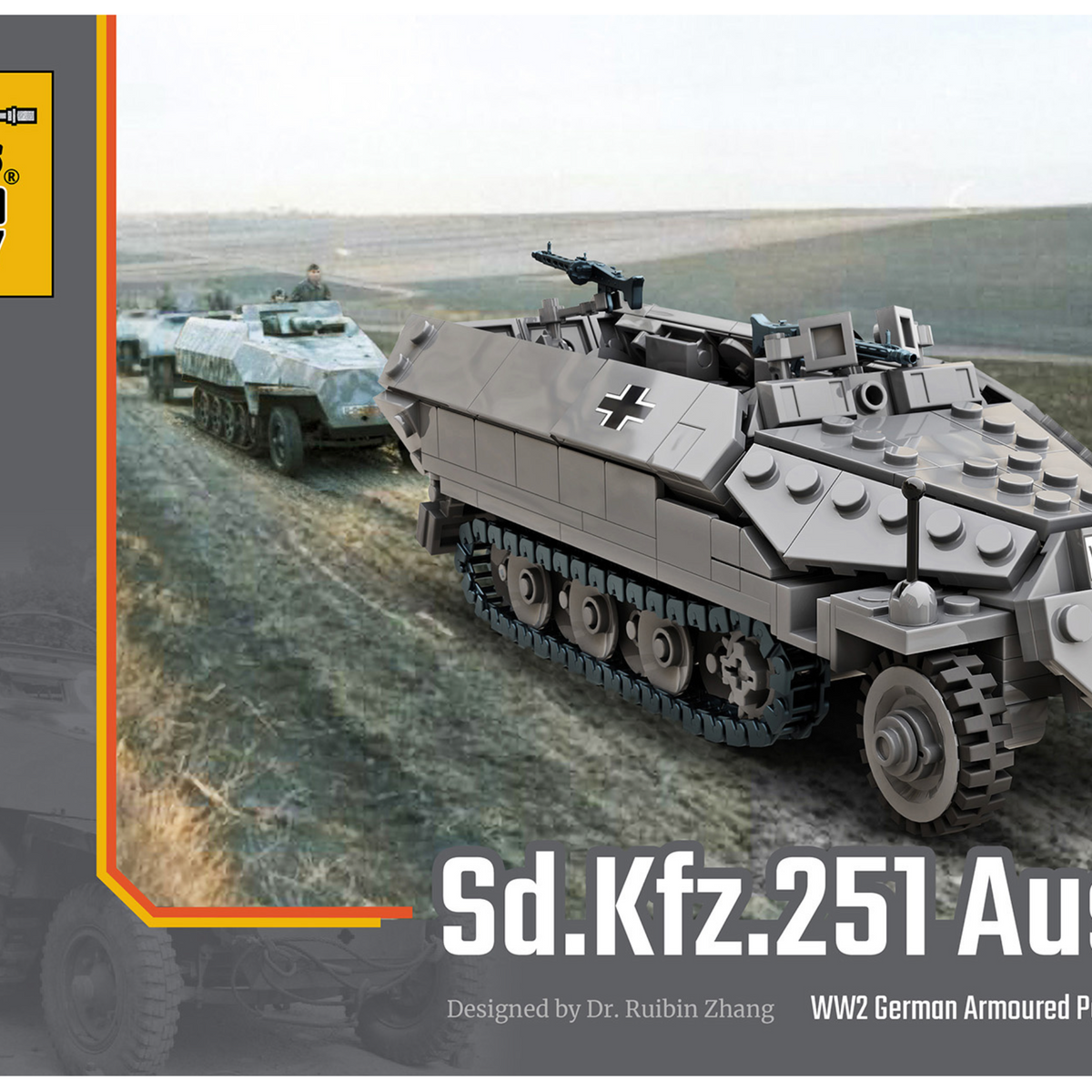 Build Army Sd. Kfz. 251 Ausf.D WW2 German APC 1:33 Scale 436 Pc BA0251 ...